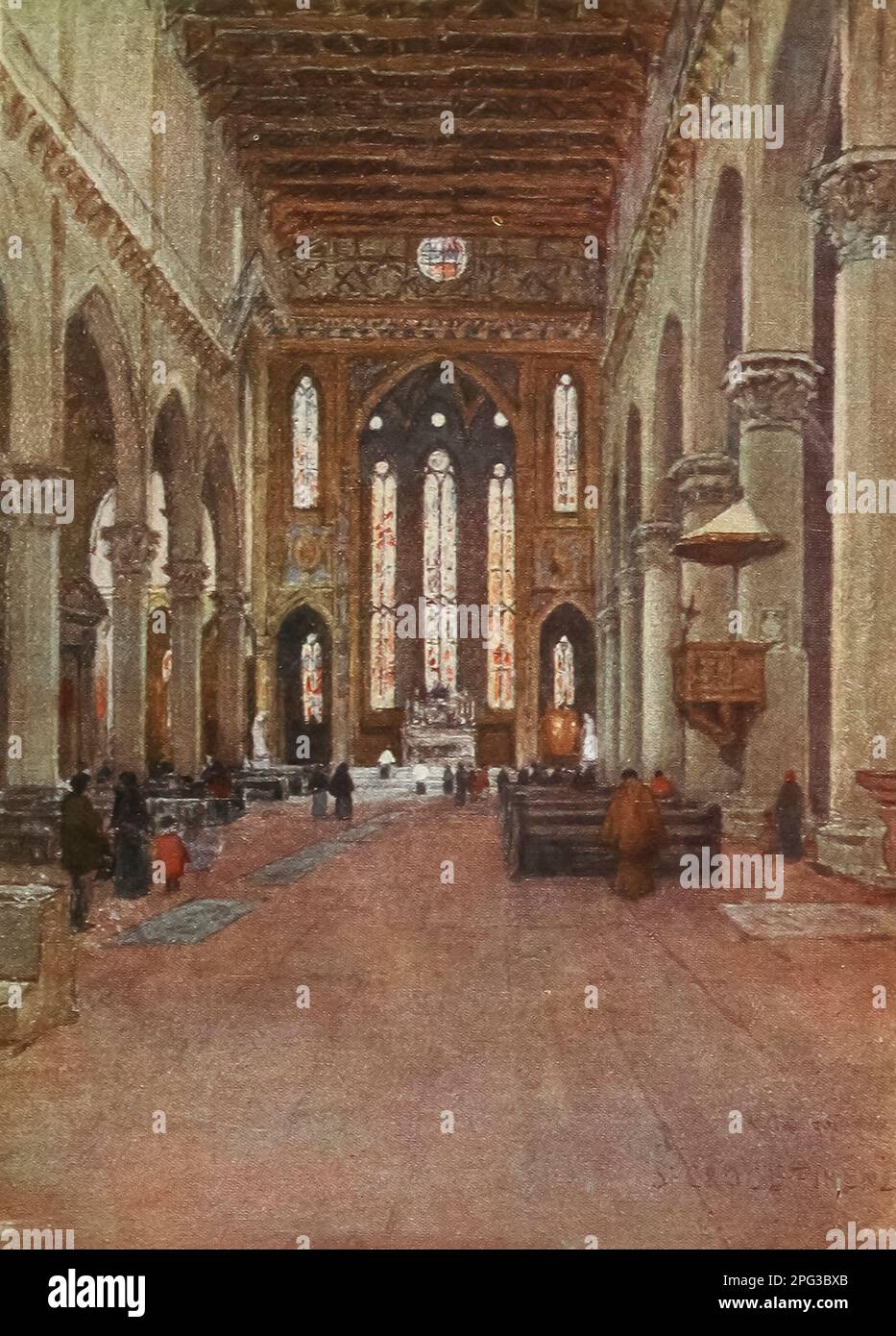 The Franciscan Church of Santa Croce, looking East painted by Colonel ...