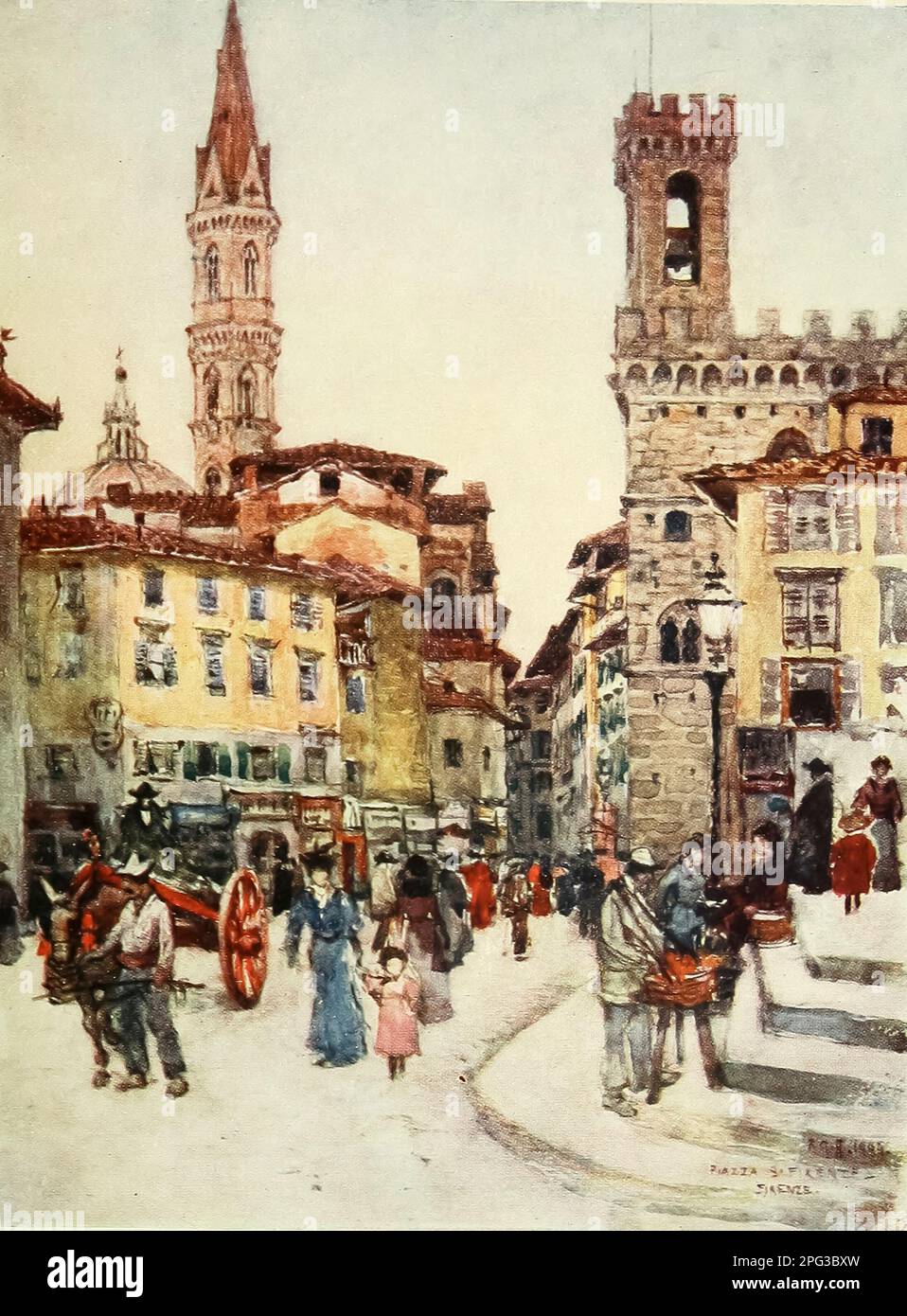 Piazza S. Firenze, Florence Showing the steps of the Church of S ...