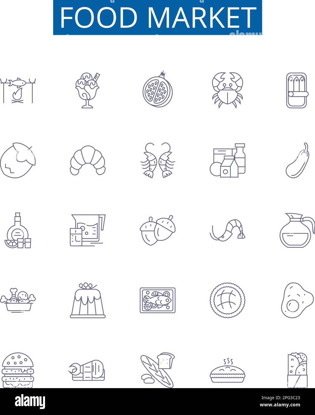 Food market line icons signs set. Design collection of Grocery ...