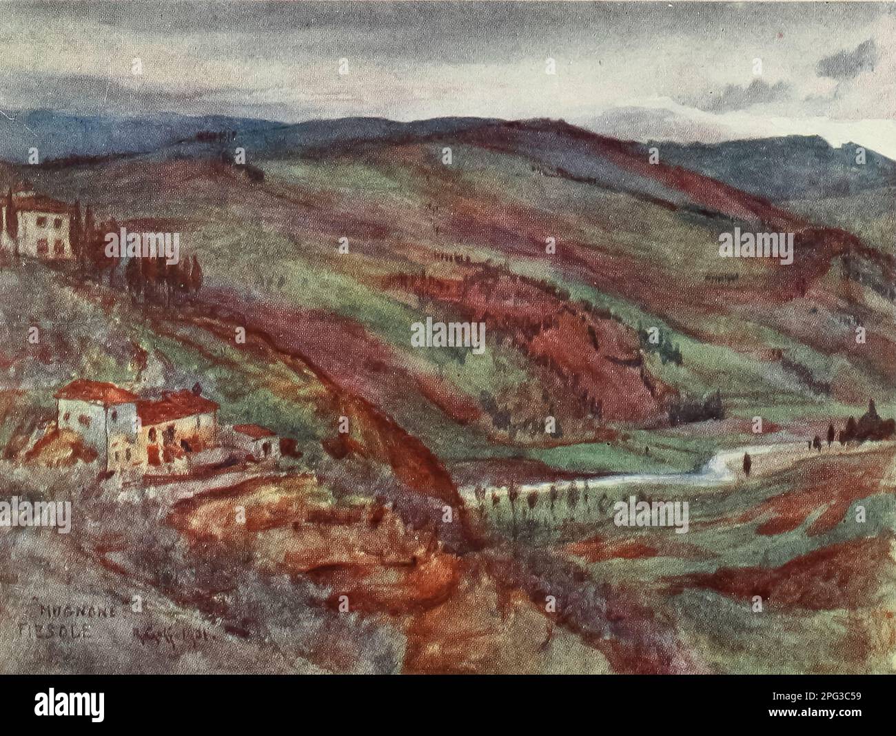 The Valley of the Mugnone looking North to Monte Senario in the ...