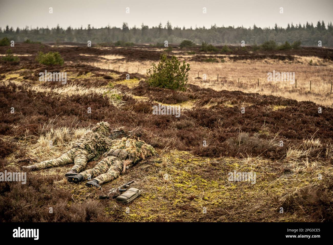 Soldiers from the Schleswig Infantry Regiment train at the Oksboel ...