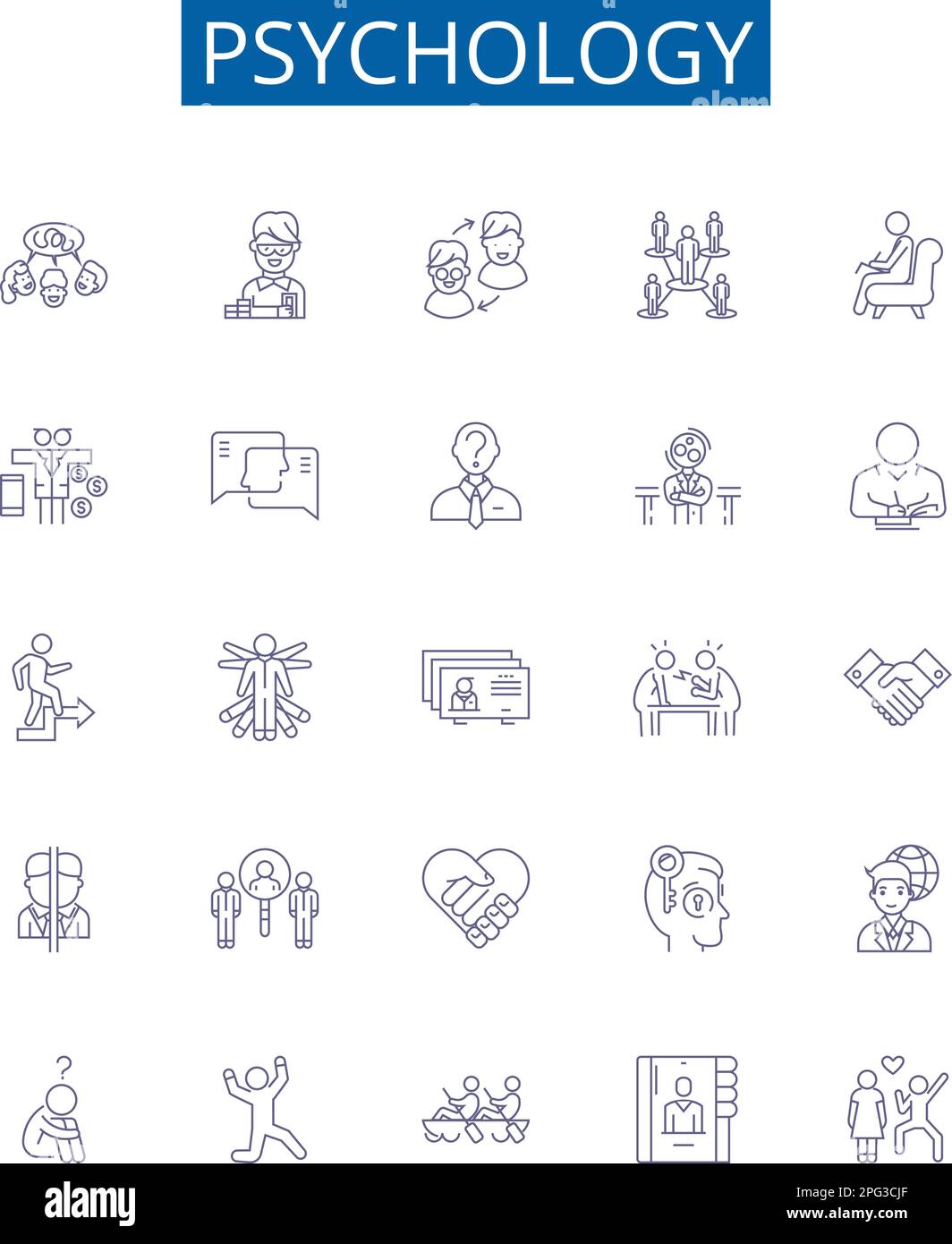 Psychology line icons signs set. Design collection of Psychology, Mind ...