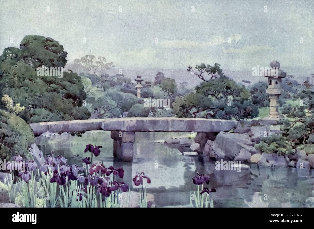 SATAKE GARDEN, TOKYO painted by Ella Du Cane from the book ' The ...