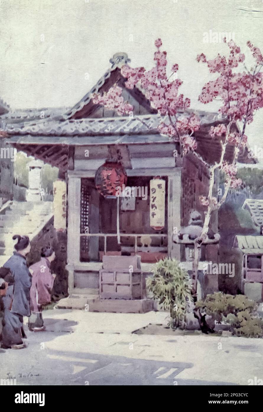 A Buddhist Shrine painted by Ella Du Cane from the book ' The flowers ...