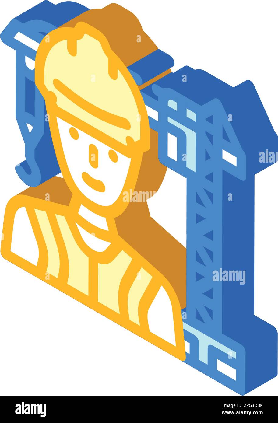 civil engineer worker isometric icon vector illustration Stock Vector ...