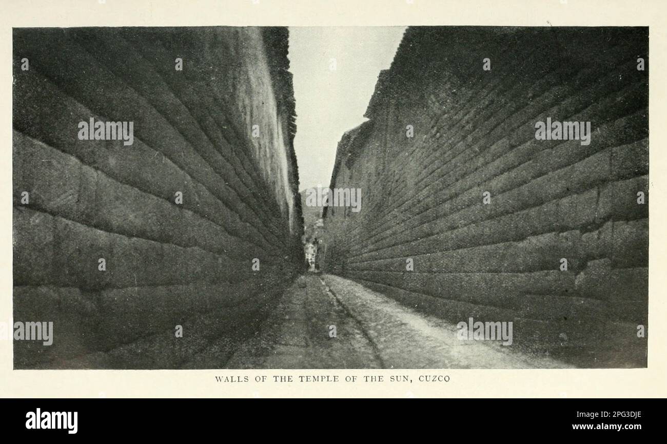 Walls of the Temple of the Sun, Cuzco from the book ' The Incas of Peru ...