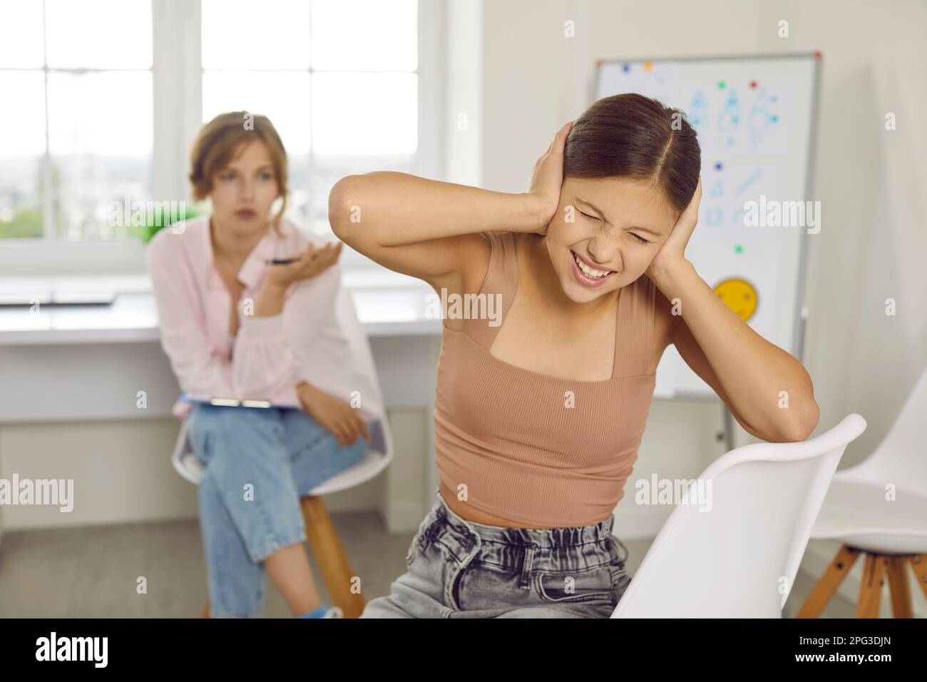 Teenage child with behavior problems won't communicate with therapist ...