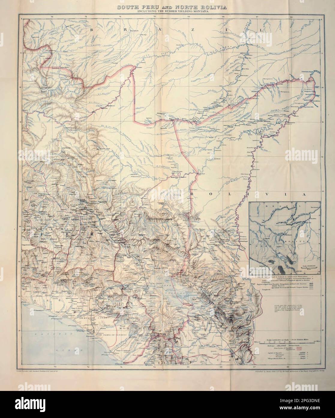 Map of South Peru and North Bolivia from the book ' The Incas of Peru ...