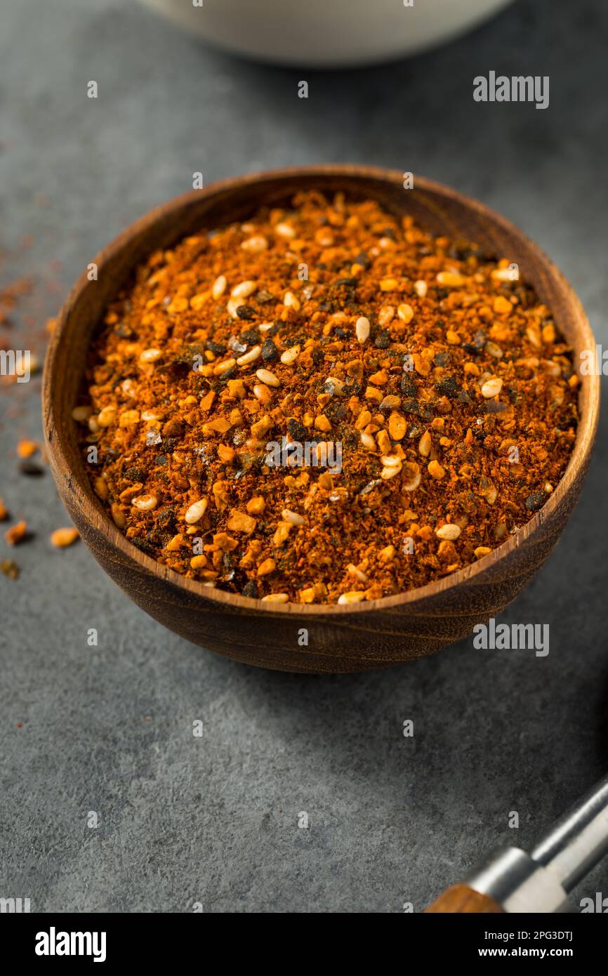 Spicy Togarashi Shichimi Japanese 7 Spice in a Bowl Stock Photo - Alamy