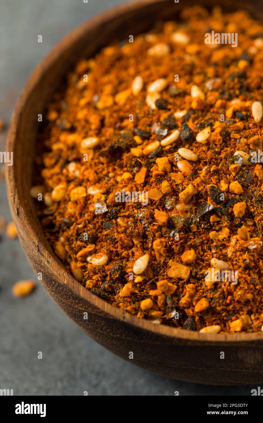 Spicy Togarashi Shichimi Japanese 7 Spice in a Bowl Stock Photo - Alamy