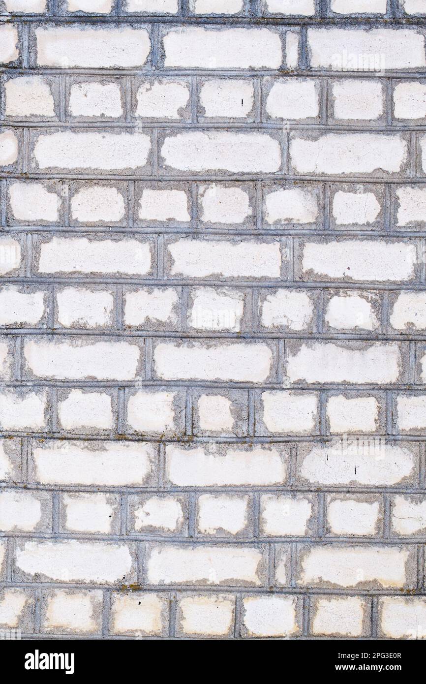 Old brick white color wall background. Light stone texture Stock Photo ...
