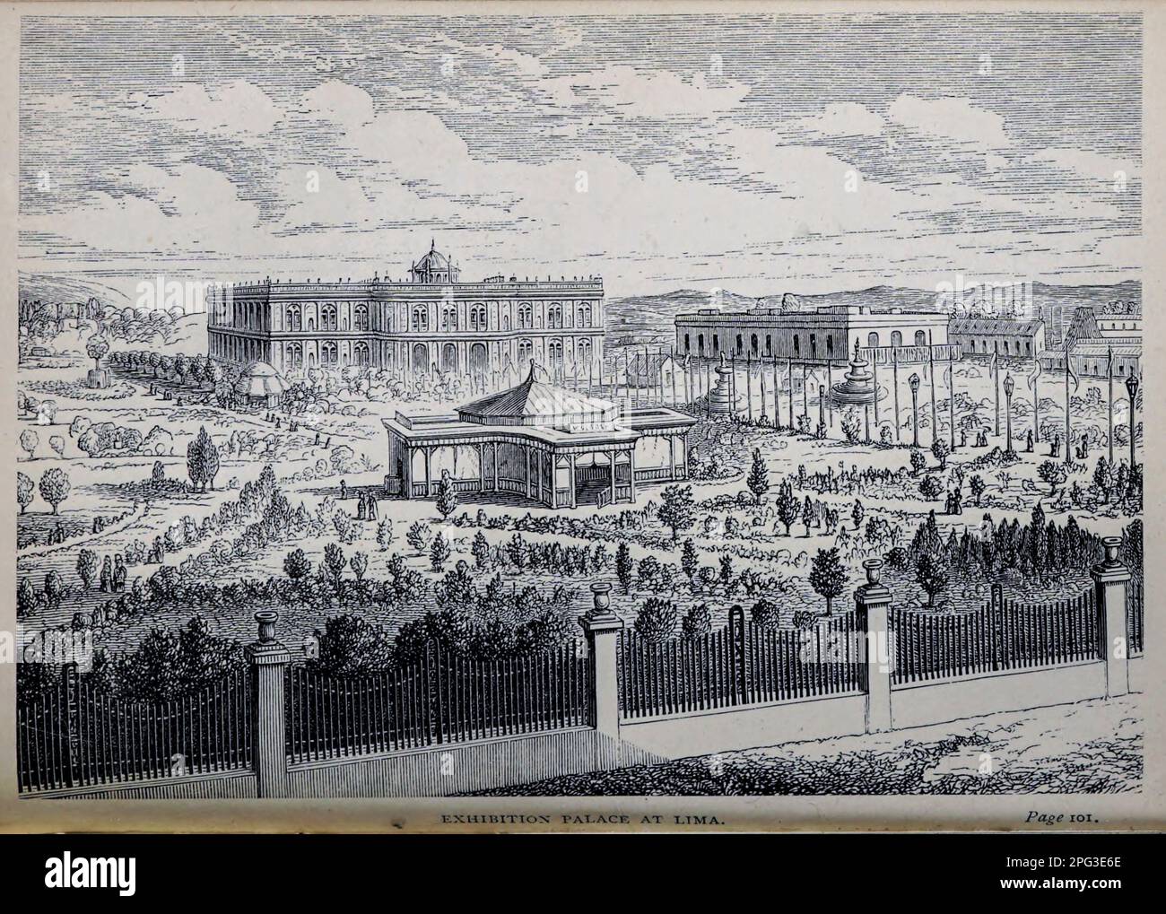 Exhibition Palace in Lima from the book ' Peru ' by Sir Clements Robert ...