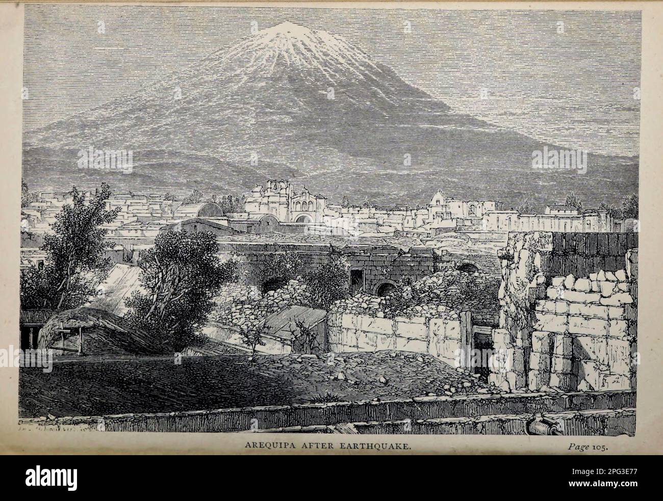 Arequipa after earthquake from the book ' Peru ' by Sir Clements Robert ...