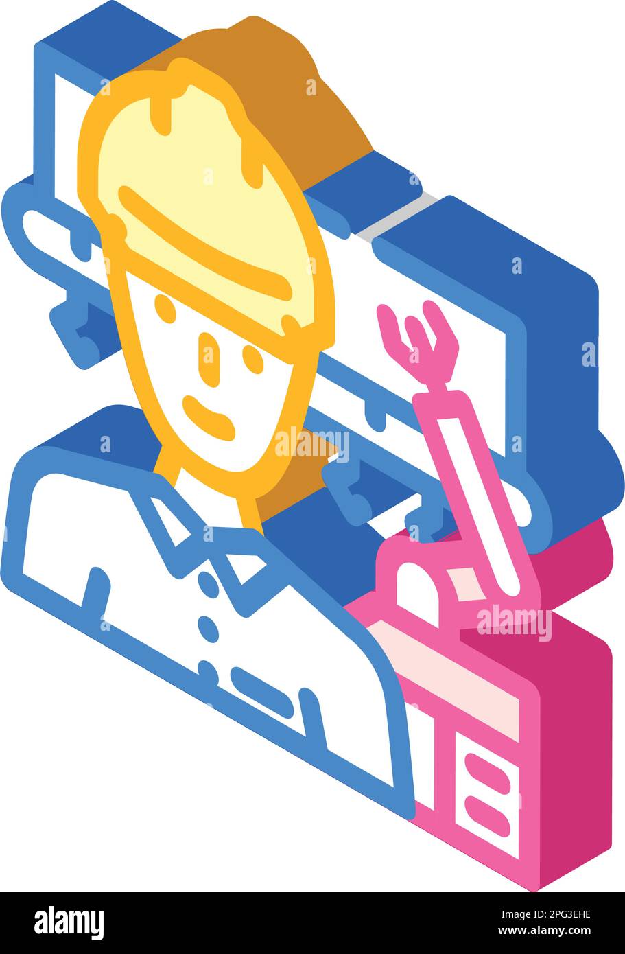 industrial engineer isometric icon vector illustration Stock Vector ...