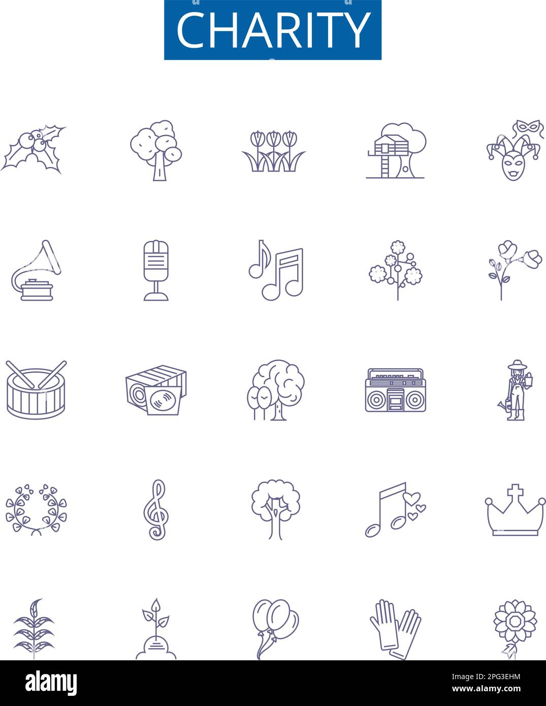 Charity line icons signs set. Design collection of Giving, Kindness ...