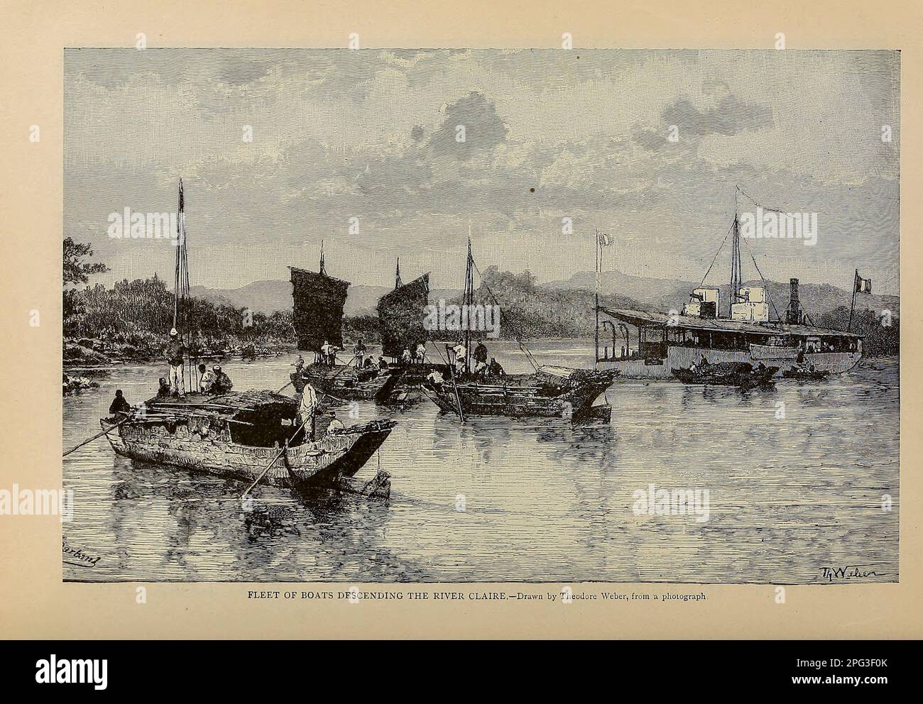 Fleet of Boats Descending the River Claire. Drawn by Theodore Weber ...