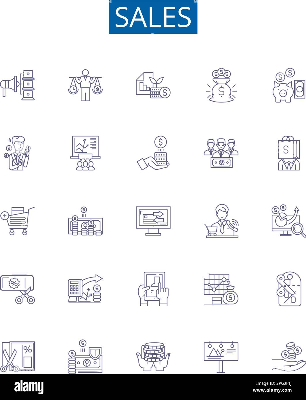 Sales line icons signs set. Design collection of Sales, Merchandising ...