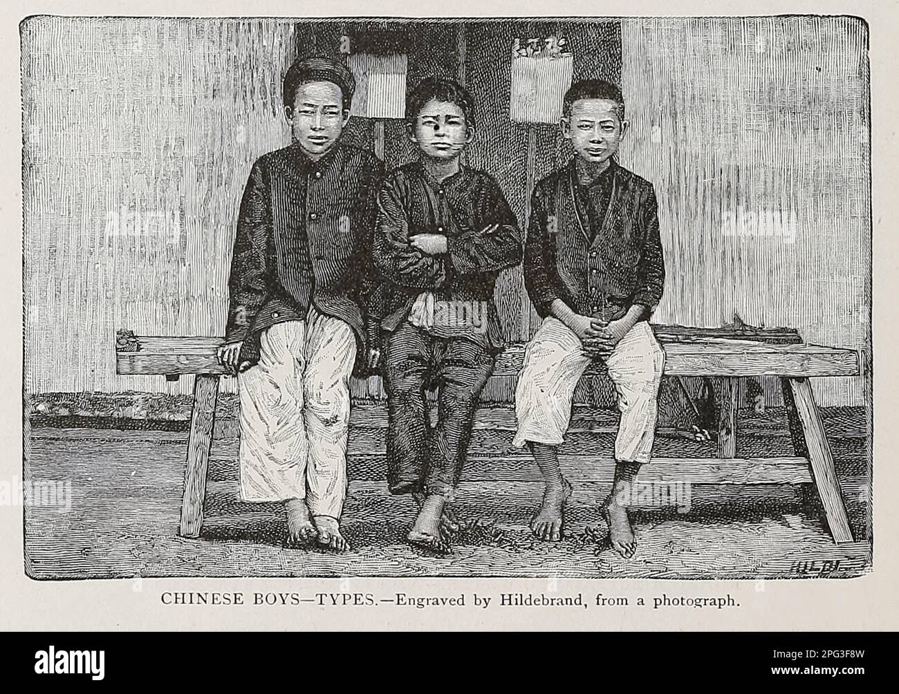 Chinese Boys Engraved by Hildebrand, from a photograph from Cyclopedia ...