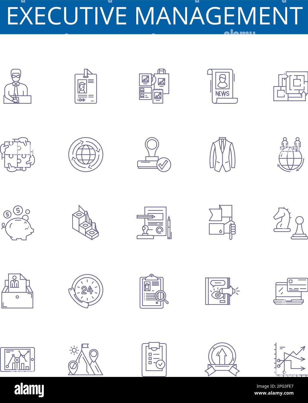 Executive management line icons signs set. Design collection of ...