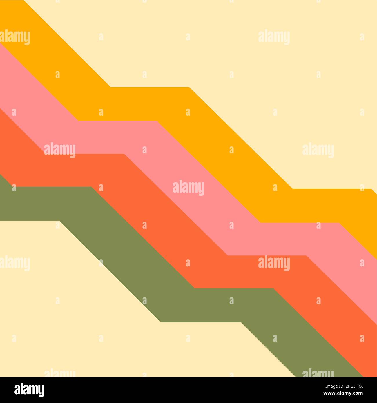 1970 retro seamless pattern in orange, pink, yellow and green colors ...