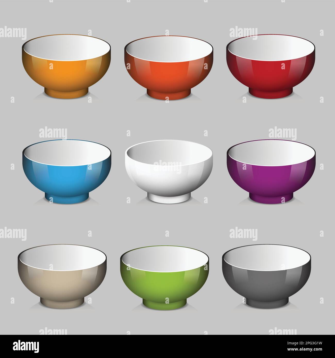 Bowl vector set in different colors Stock Vector Image & Art - Alamy