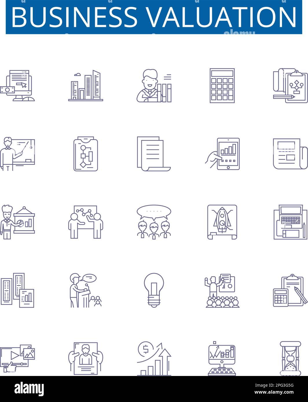 Business valuation line icons signs set. Design collection of Valuation ...