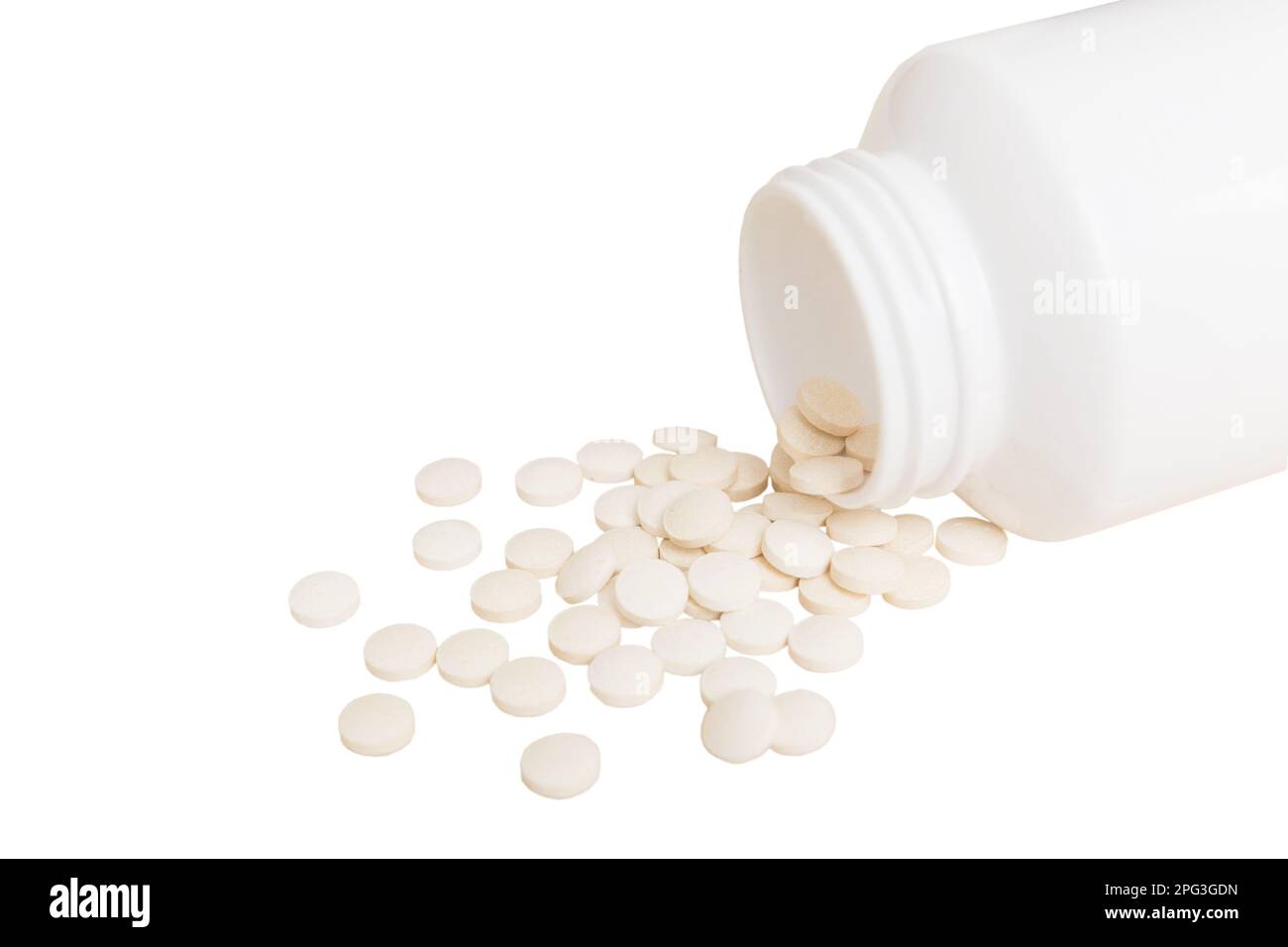 White medicines flow from container. medicine white pill bottle ...