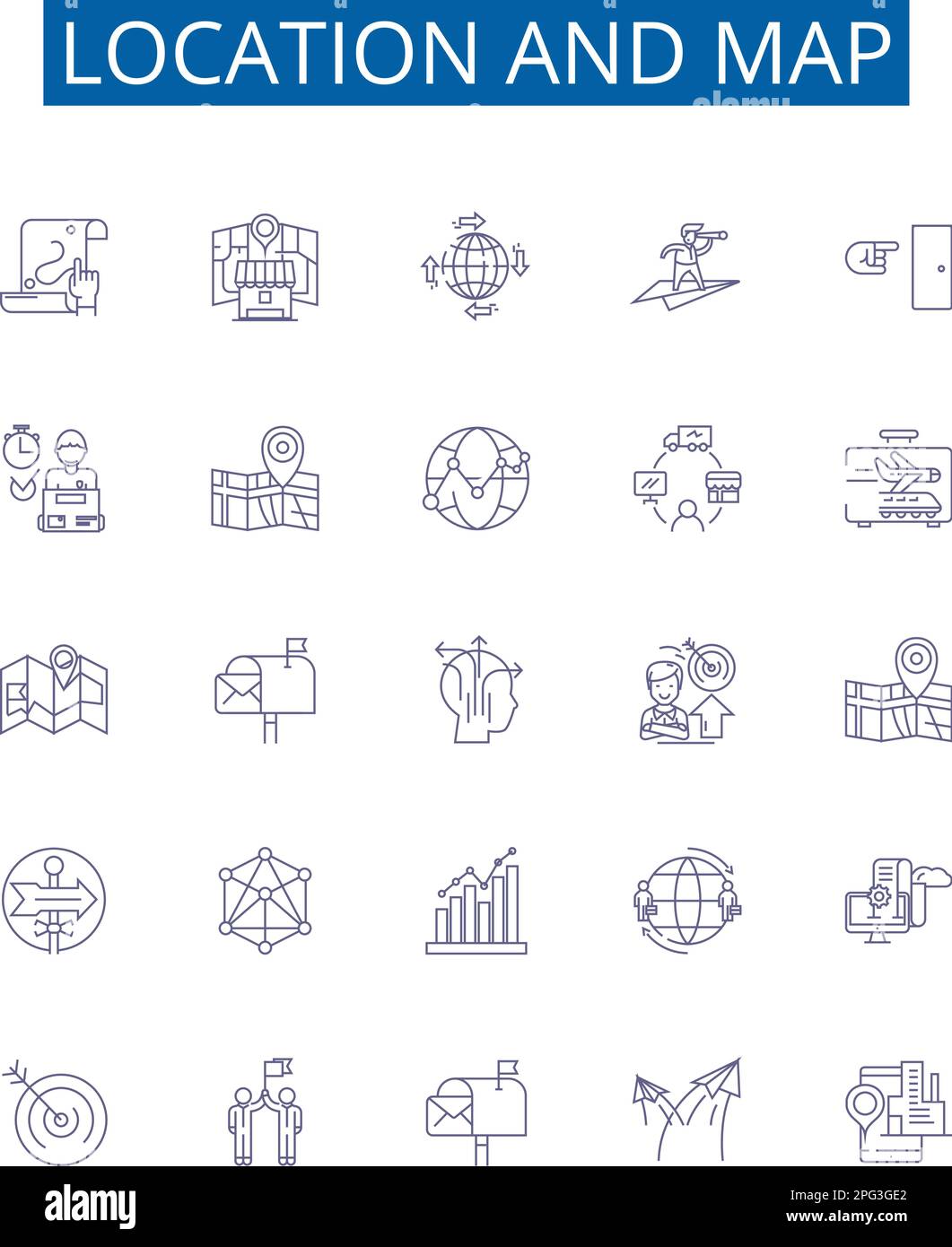Location and map line icons signs set. Design collection of Map ... Location and map line icons signs set. Design collection of Map ...