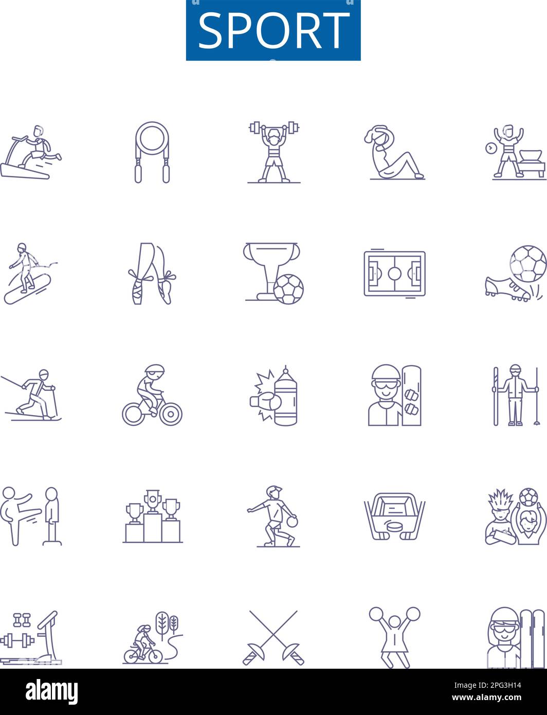 Sport line icons signs set. Design collection of Sport, Athletics ...