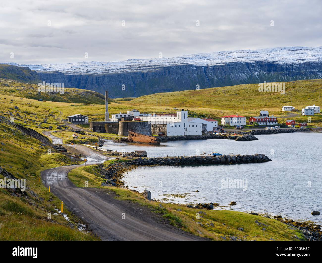 Settlement Djupavik at fjord Reykjarfjoerdur. The Westfjords ...