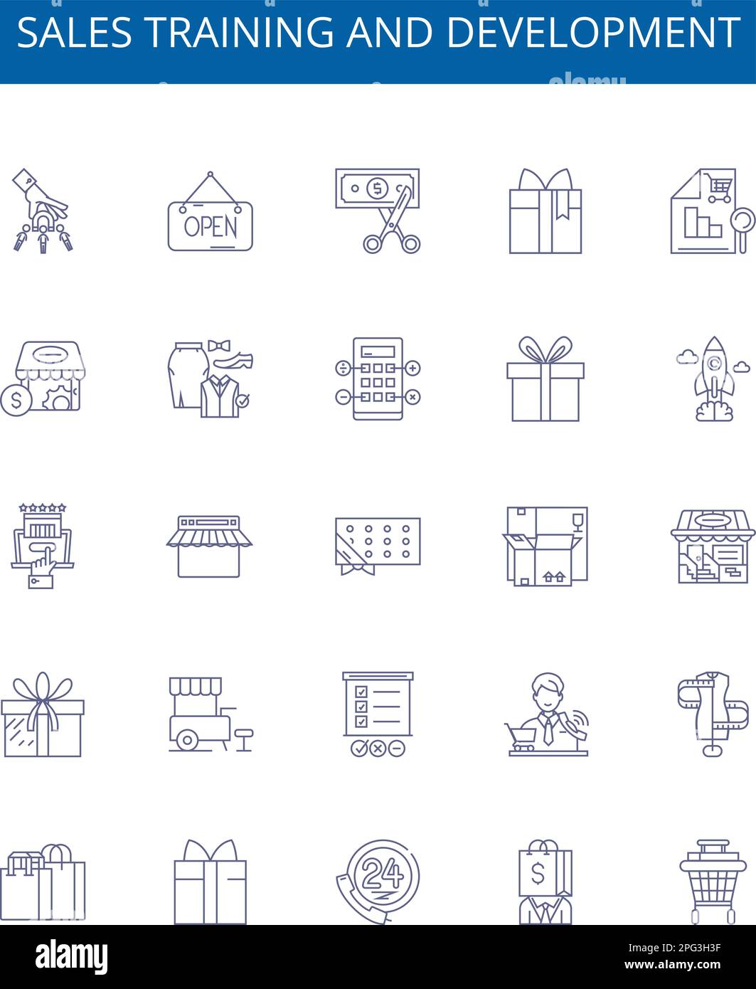 Sales training and development line icons signs set. Design collection ... Sales training and development line icons signs set. Design collection ...