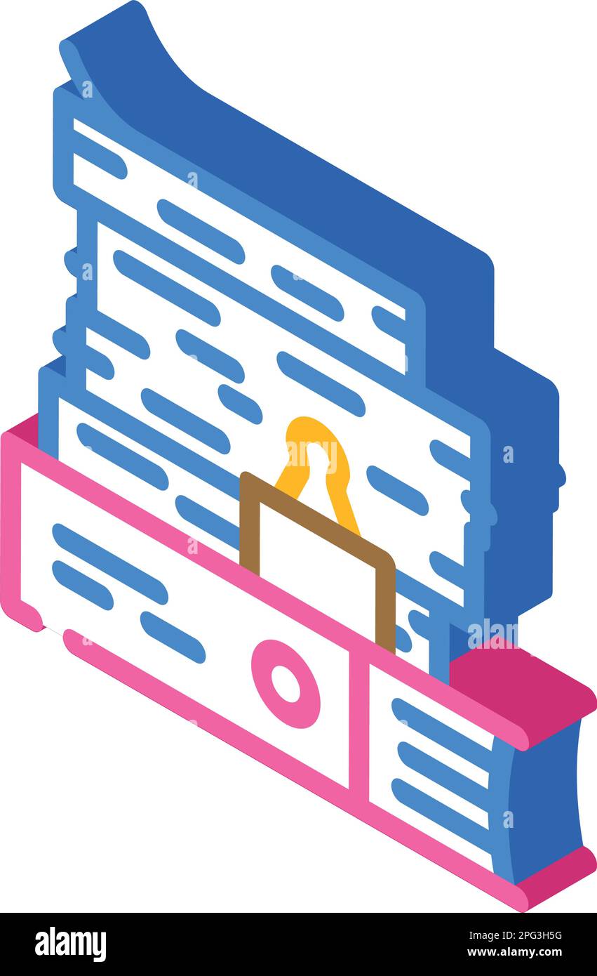 document paper stack isometric icon vector illustration Stock Vector ...