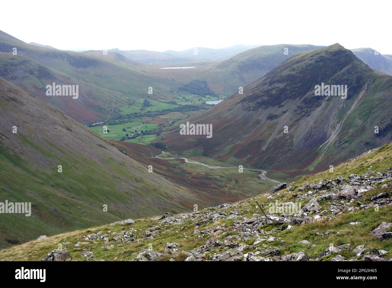 The Wainwright 'Yewbarrow' and the Mosedale Valley from near the Top of ...