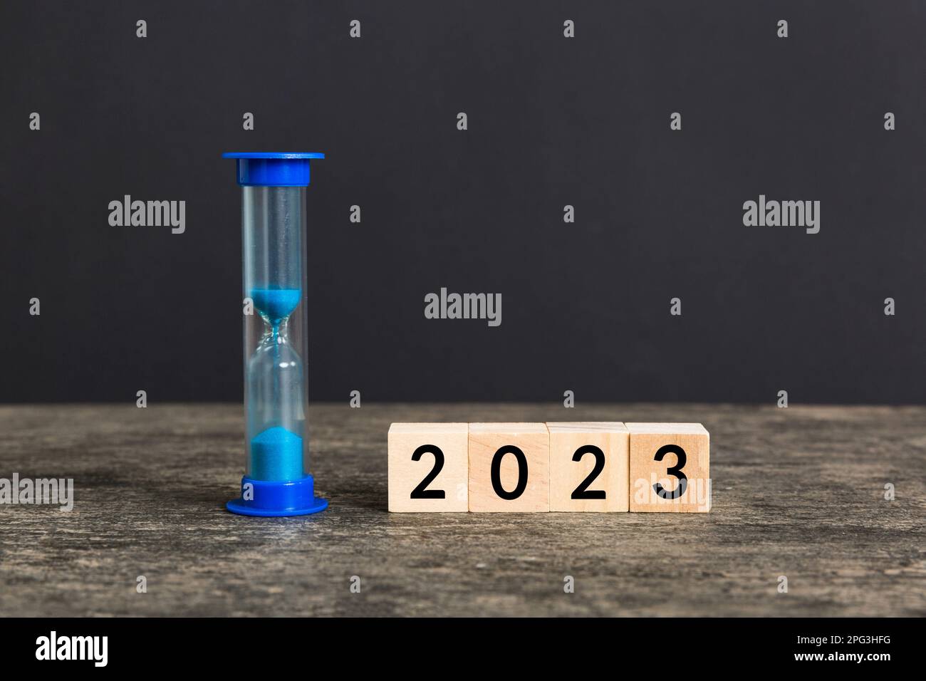 New Year 2023 sand timer. Resolution, time, plan, goal, motivation ...