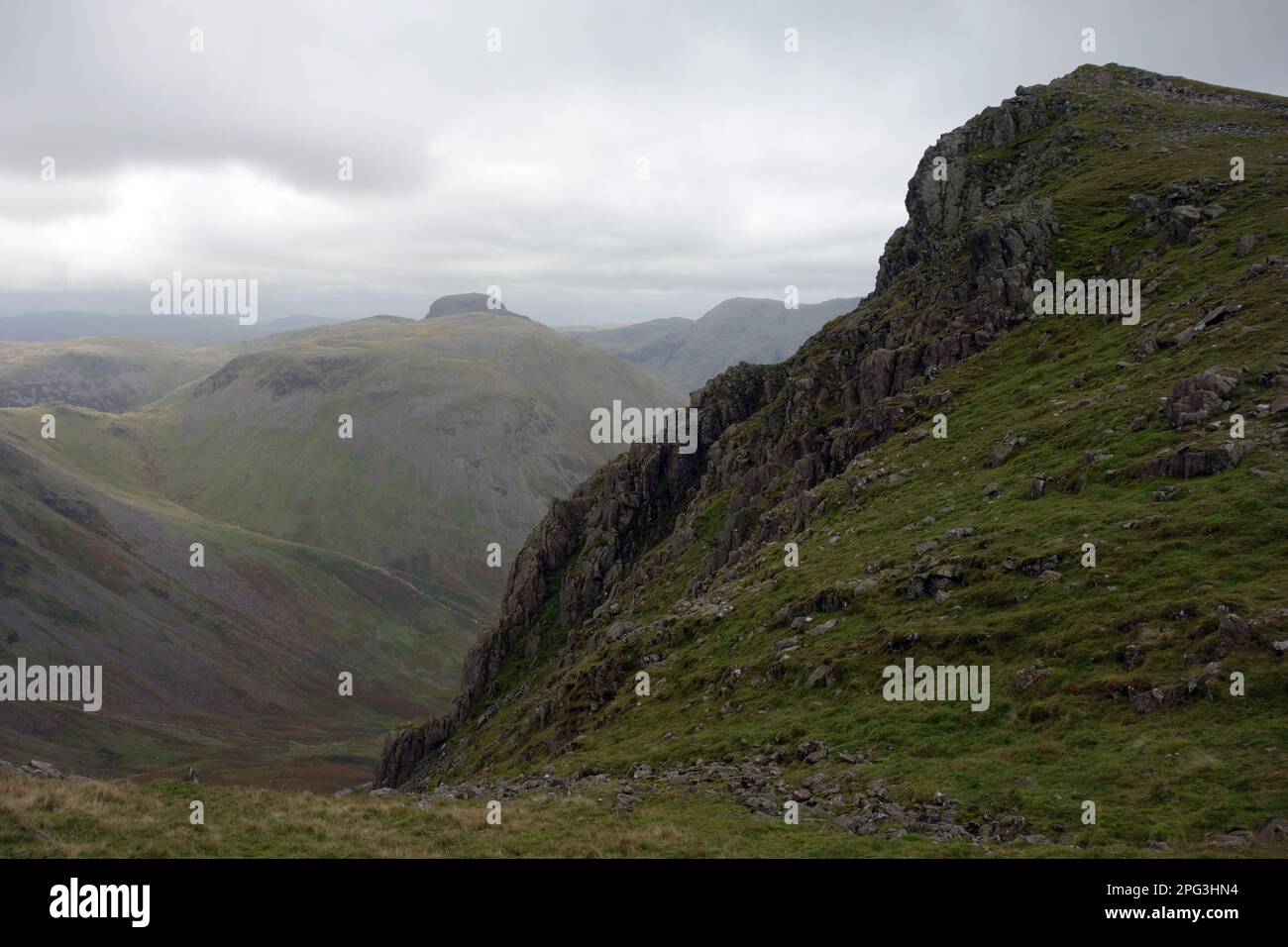 The Crags near the Summit of the Wainwright 'Red Pike' above Mosedale ...