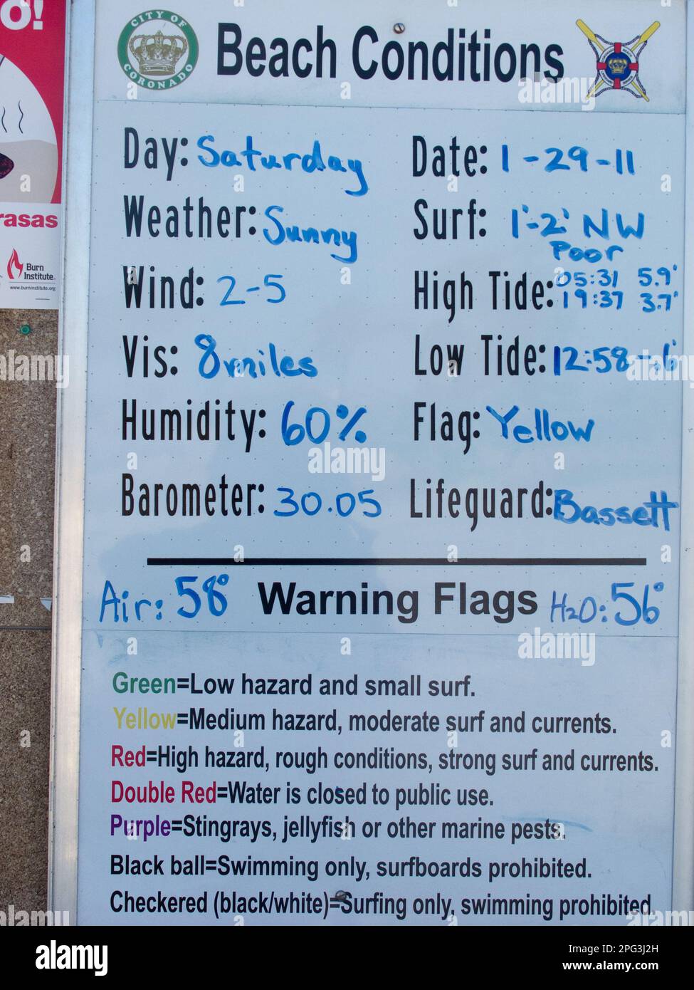 San diego beach sign hi-res stock photography and images - Alamy