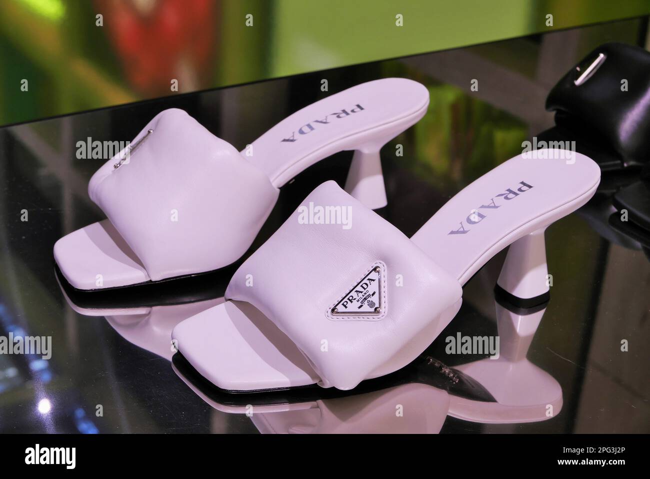 PRADA SHOES FOR WOMEN INSIDE THE FASHION STORE Stock Photo - Alamy