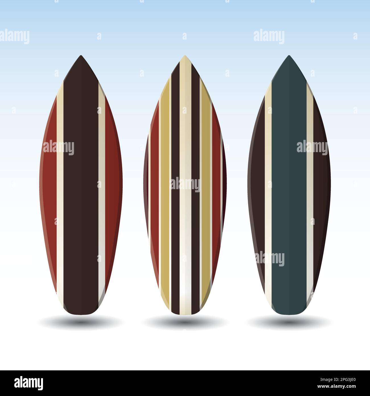 Vector Surfboards Design With Striped Pattern Stock Vector Image & Art ...