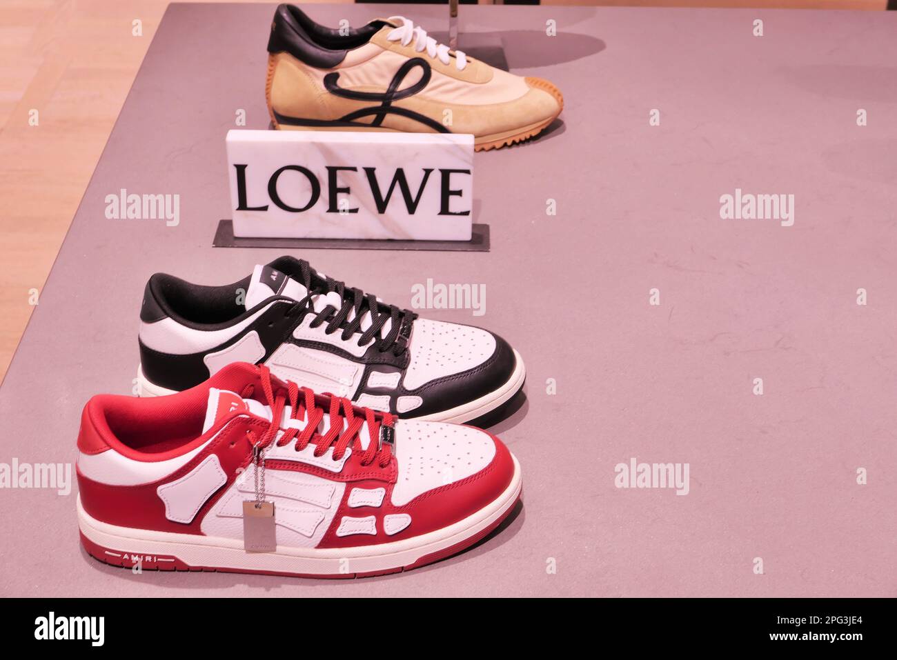 LOEWE YOUTH SHOES INSIDE THE FASHION STORE Stock Photo - Alamy