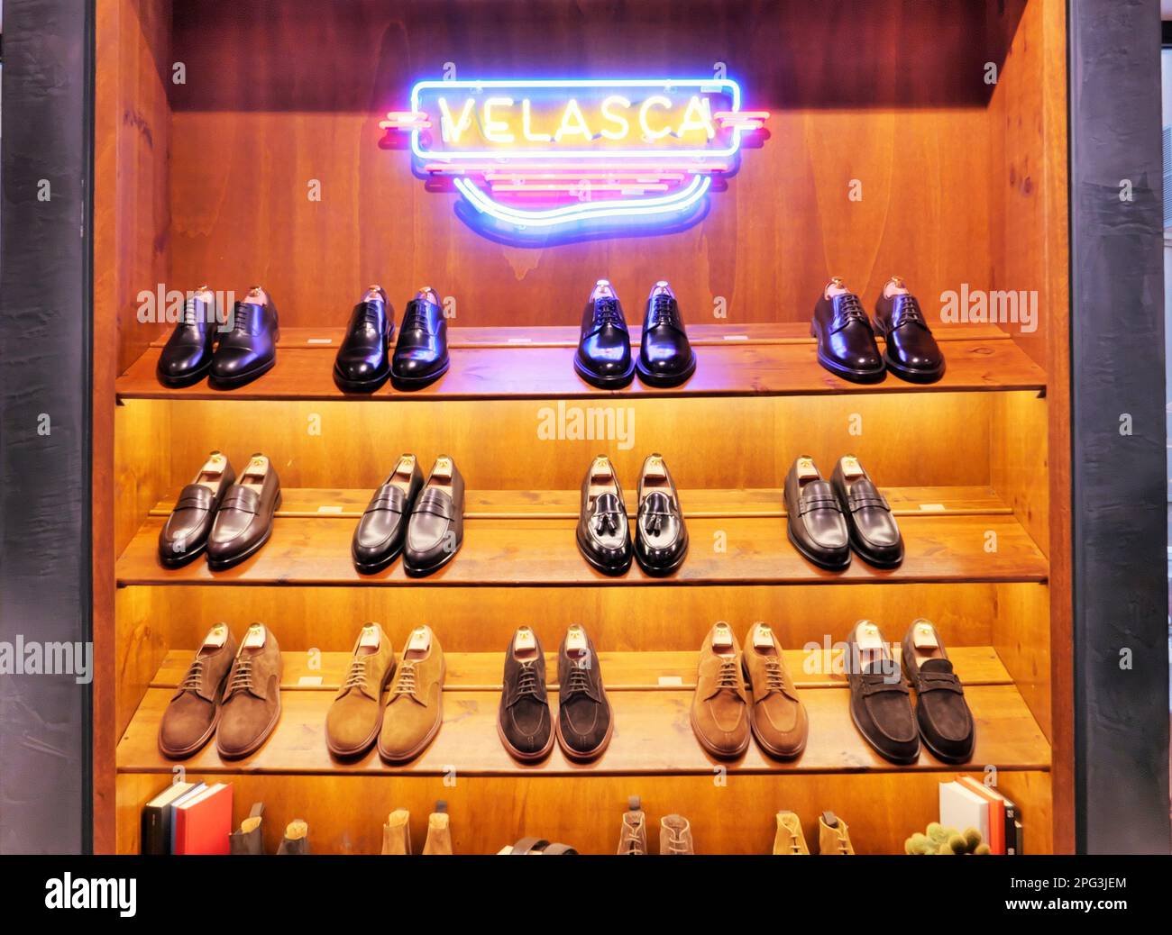 VELASCA SHOES FOR MAN INSIDE THE FASHION STORE Stock Photo - Alamy