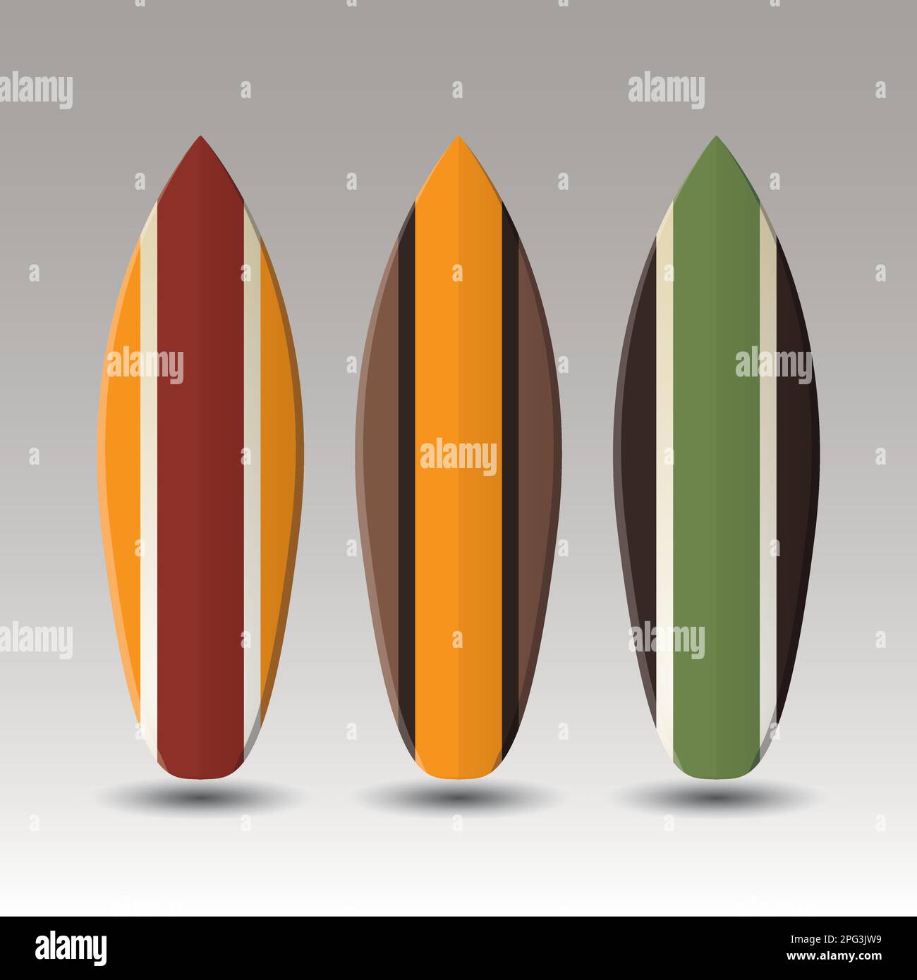 Vector Surfboards Design With Striped Pattern Stock Vector Image & Art ...
