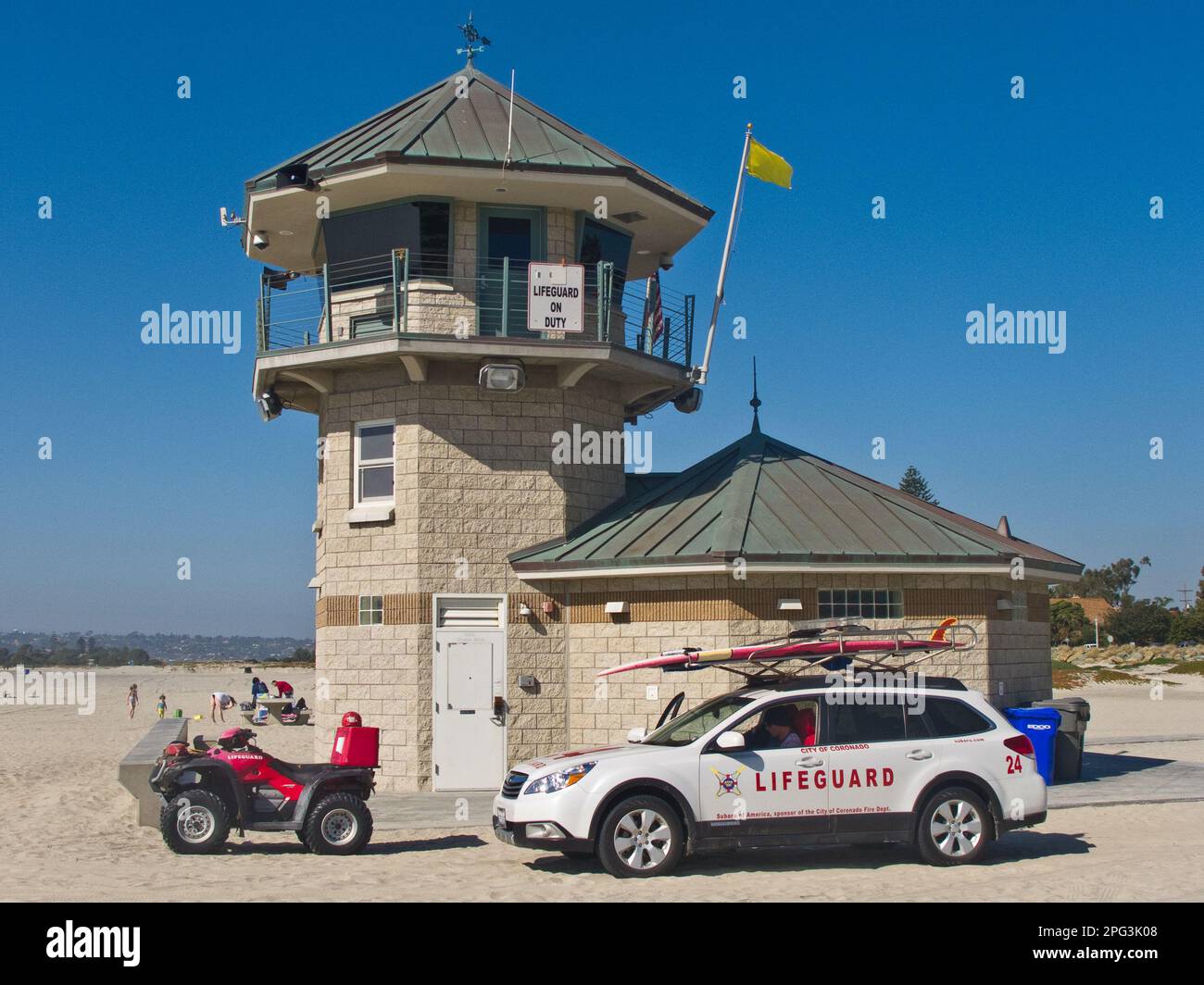 Lifeguard station on beach, Coronado, San Diego, California, USA Stock ...