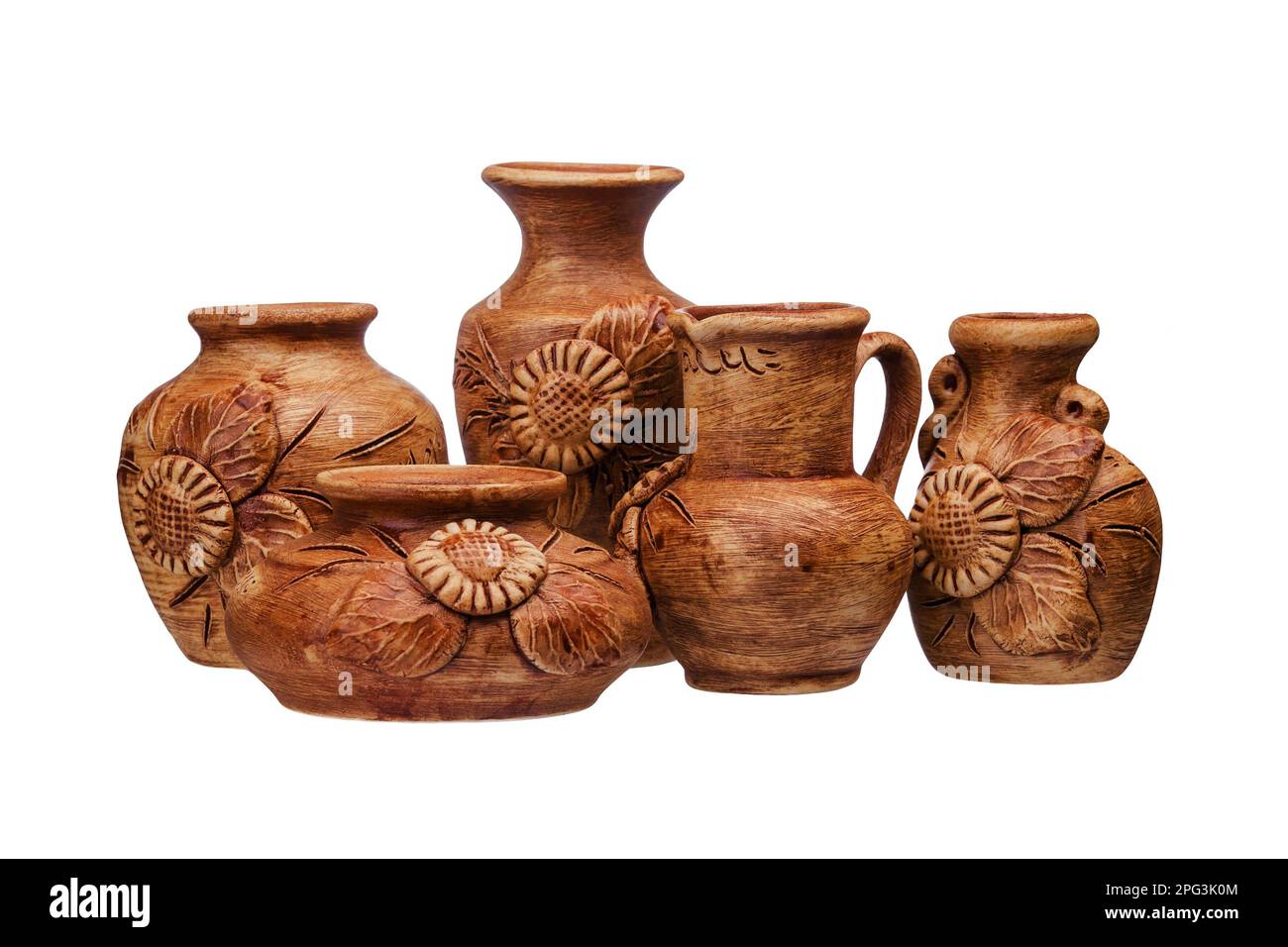 Group of ceramic vase on isolated background Stock Photo - Alamy