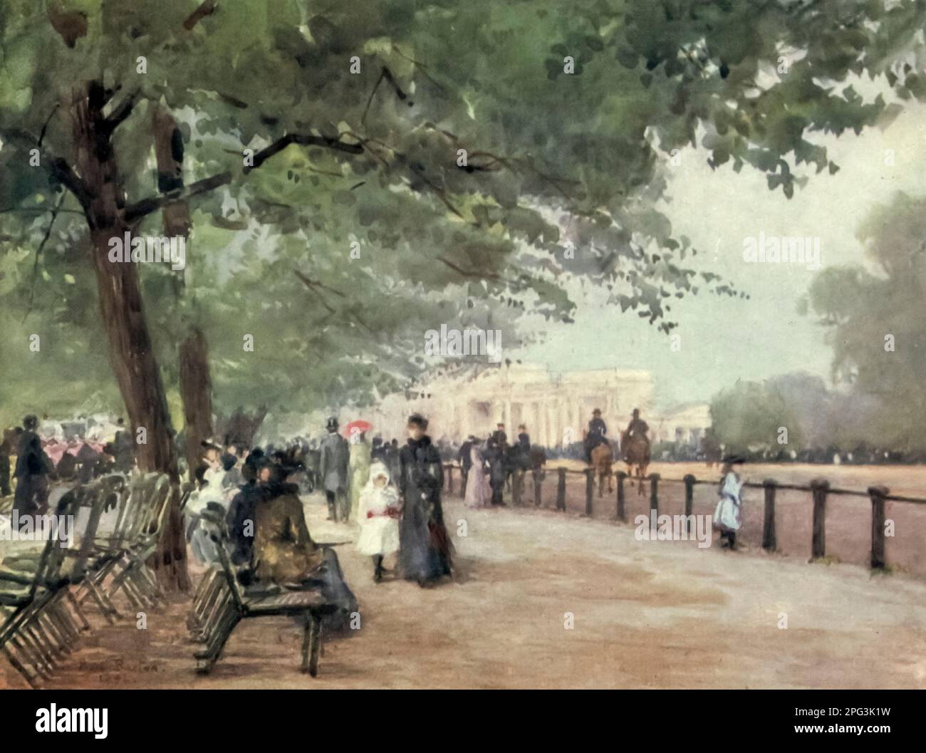 The Row, Hyde Park watercolour painted by Rose Barton from the book ...