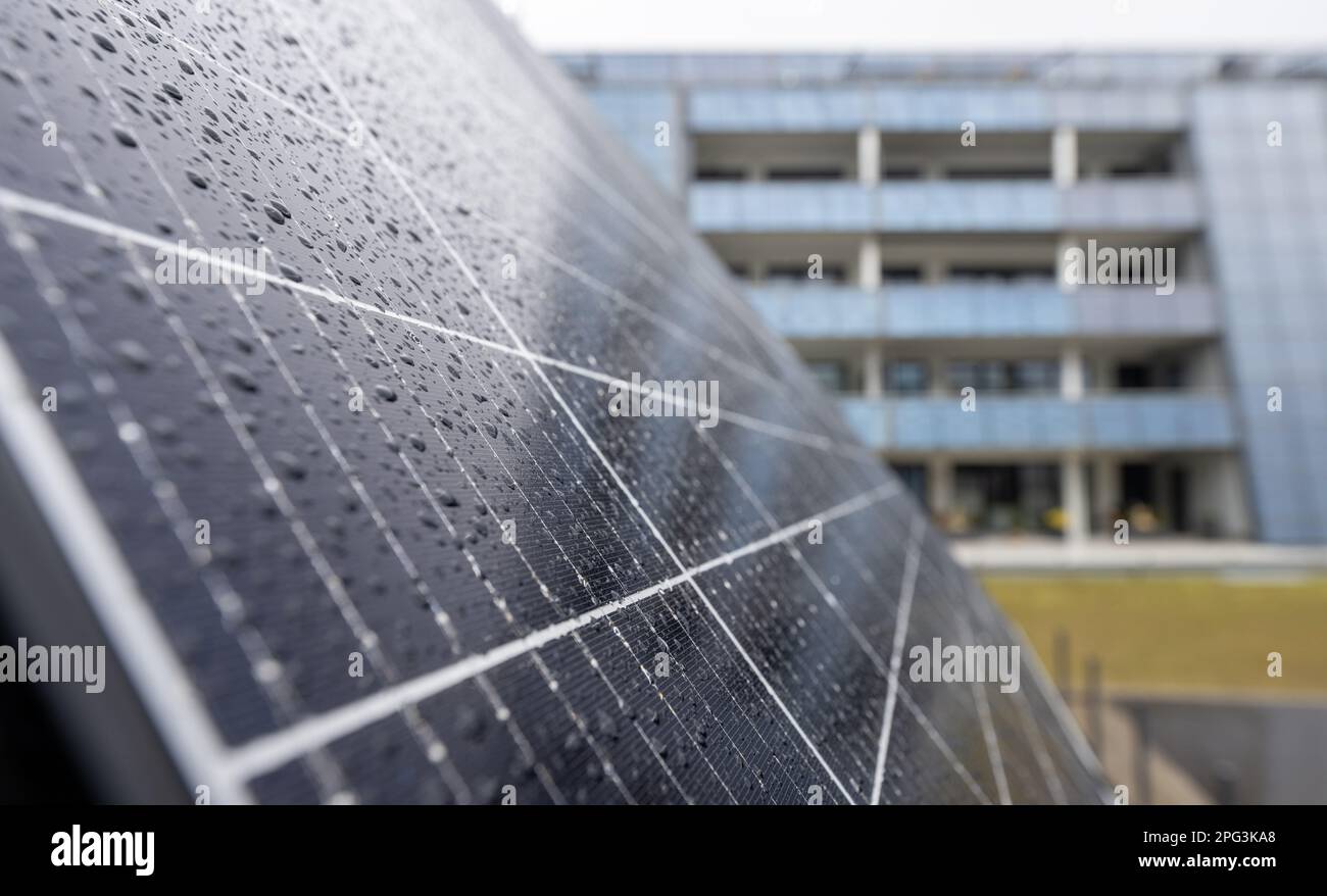 Chemnitz, Germany. 20th Mar, 2023. Solar construction, as implemented ...