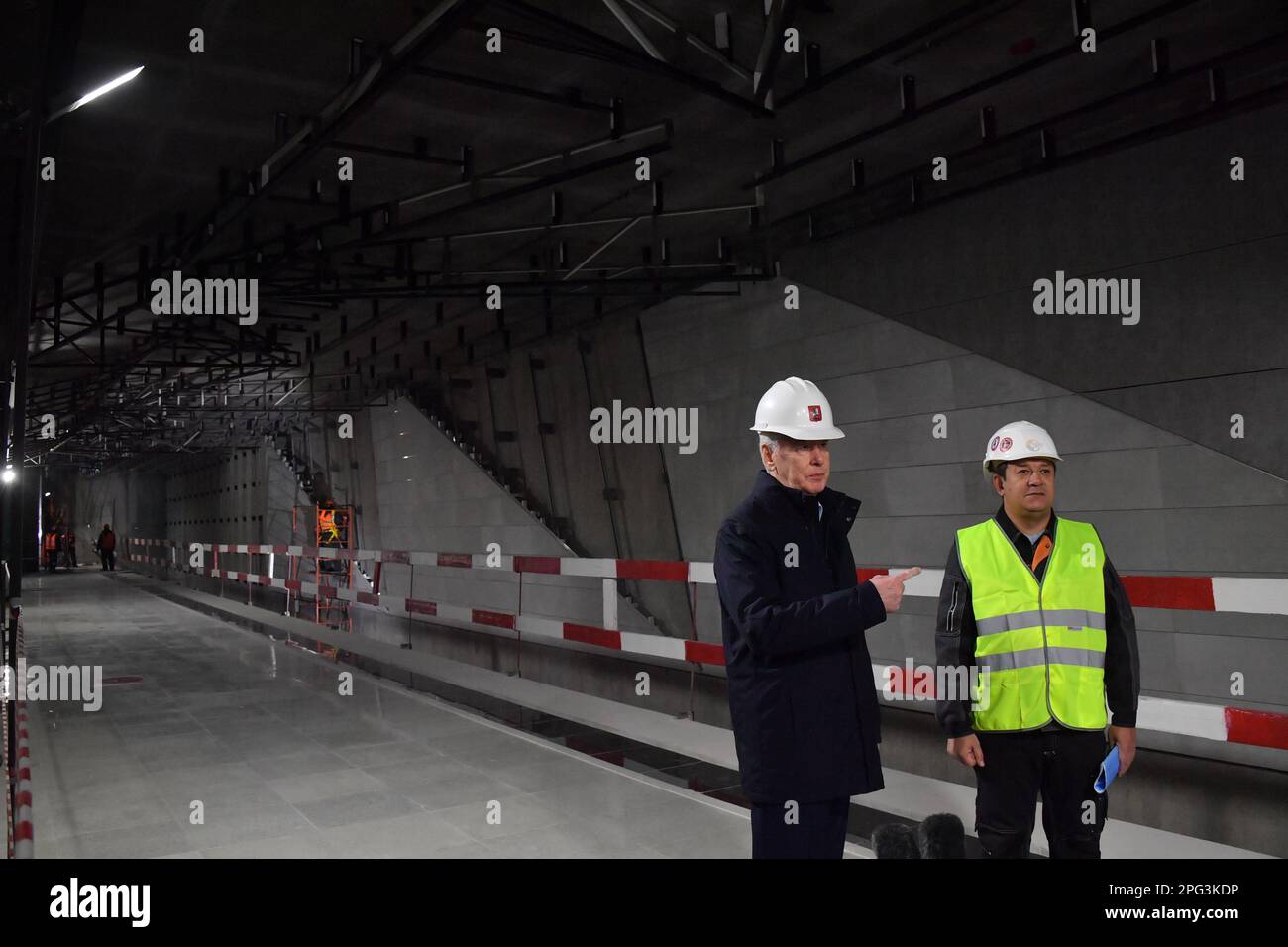 'Moscow. Moscow Mayor Sergei Sobyanin (left) visiting the Vnukovo ...