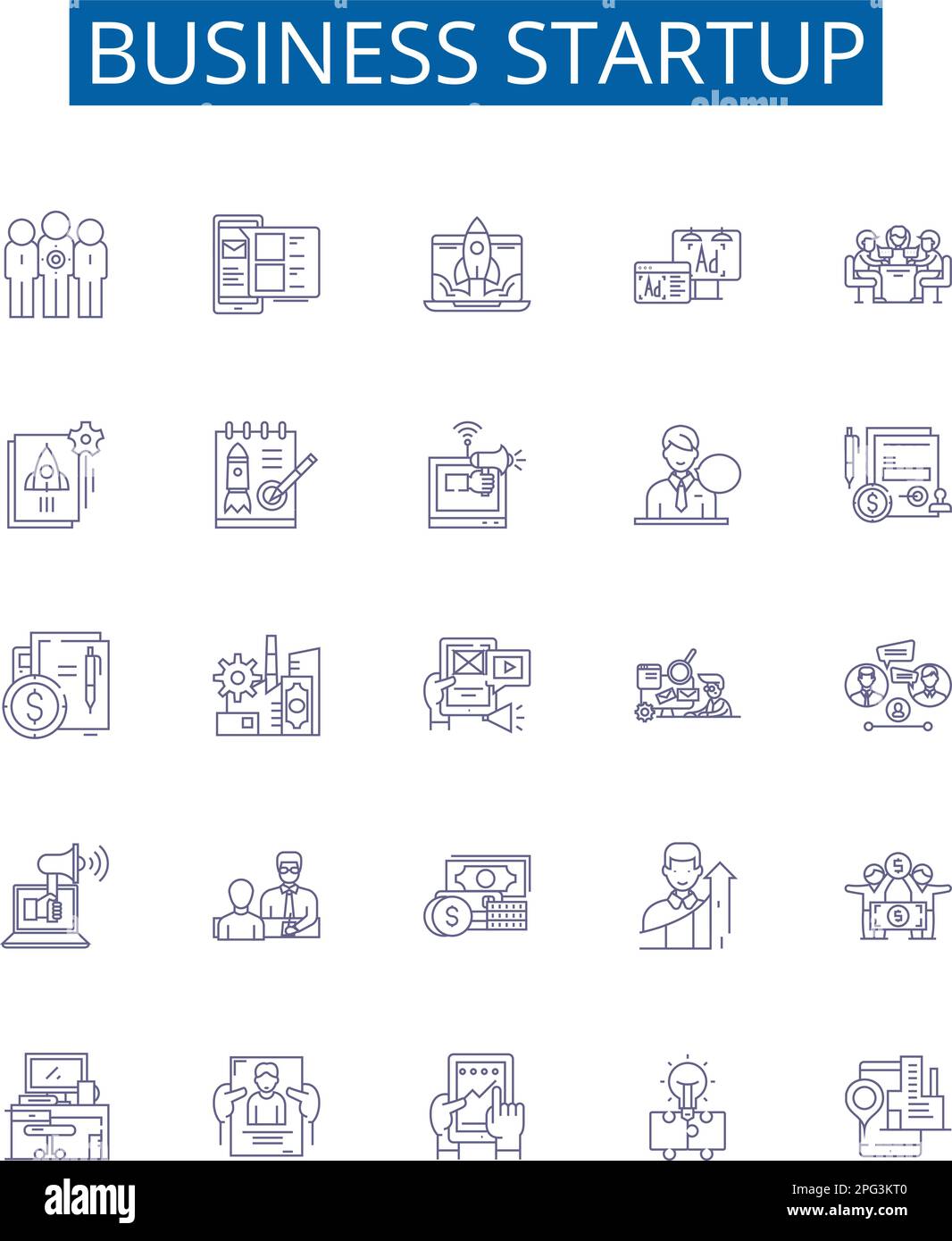 Business startup line icons signs set. Design collection of ...