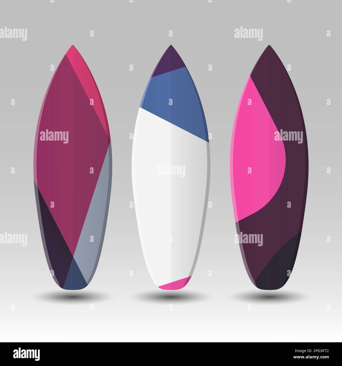 Vector Surfboards Design with Abstract Colorful Geometric Shapes ...