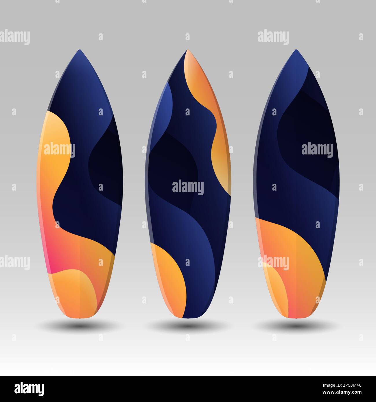 Vector Surfboards Design with Abstract Colorful Geometric Shapes ...