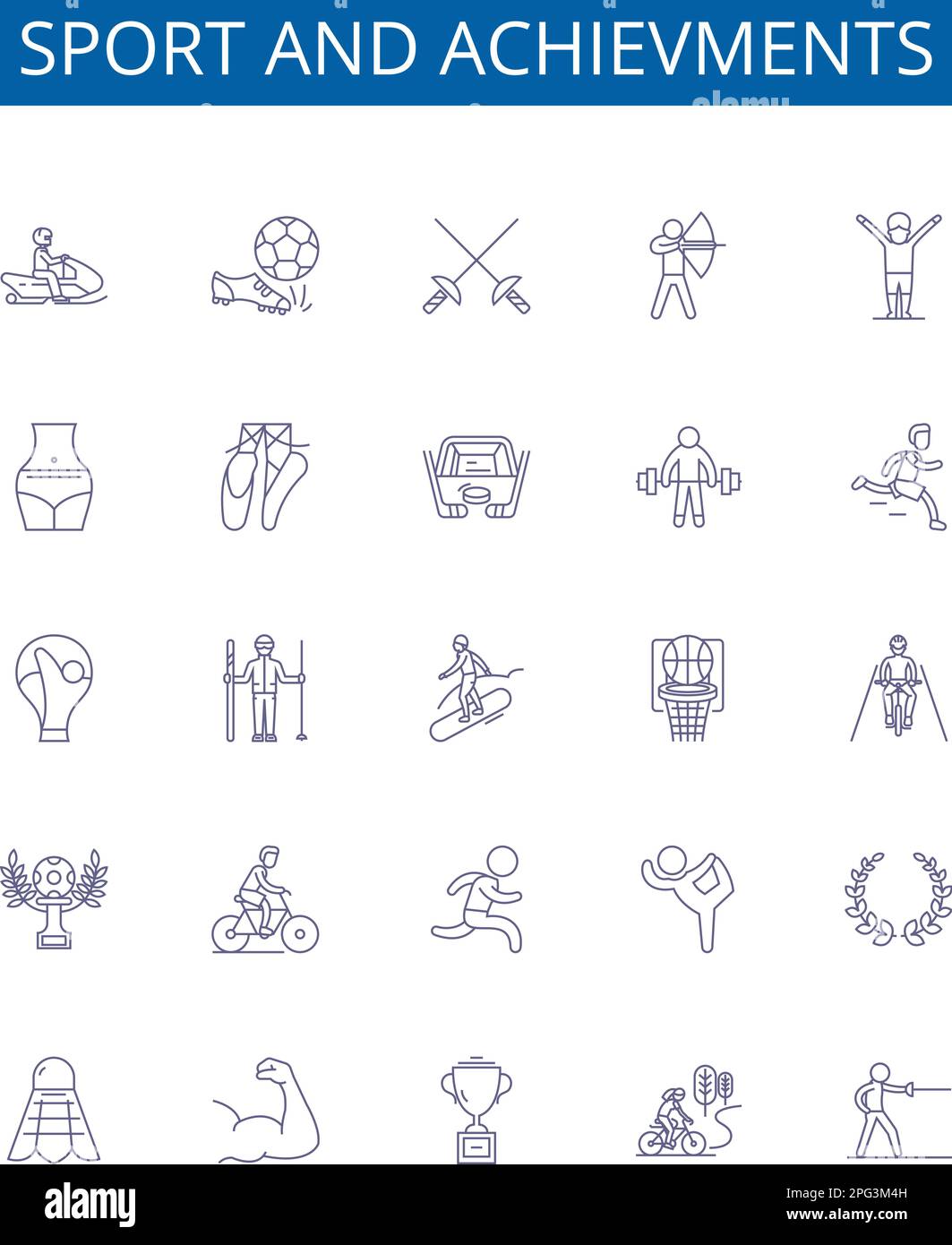 Sport and achievments line icons signs set. Design collection of Sports ...
